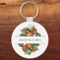 Elegant Botanical Citrus Greenery Keychain | Zazzle