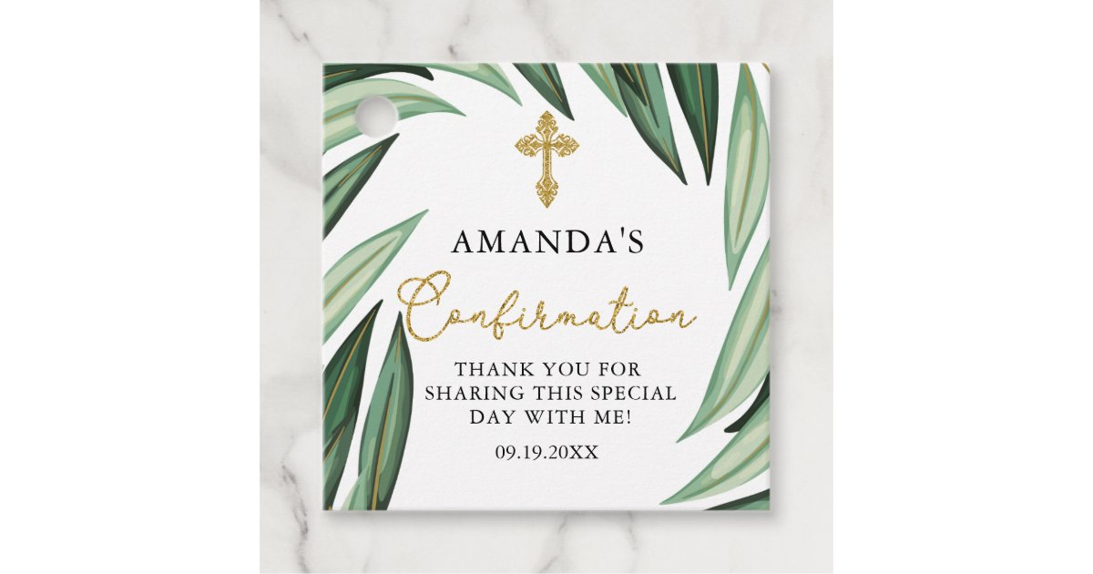 Elegant Botanical Confirmation Favor Tags | Zazzle
