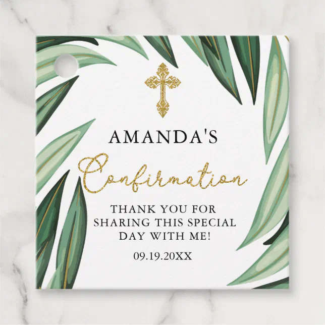 Elegant Botanical Confirmation Favor Tags | Zazzle