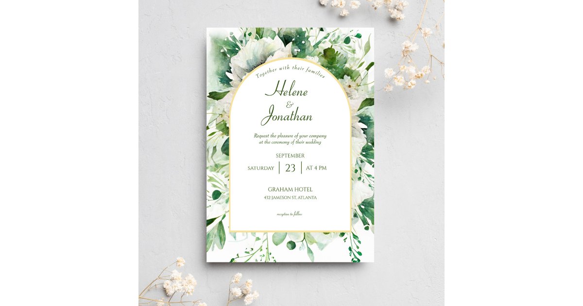 Elegant Botanical Floral Garden Wedding Invitation | Zazzle