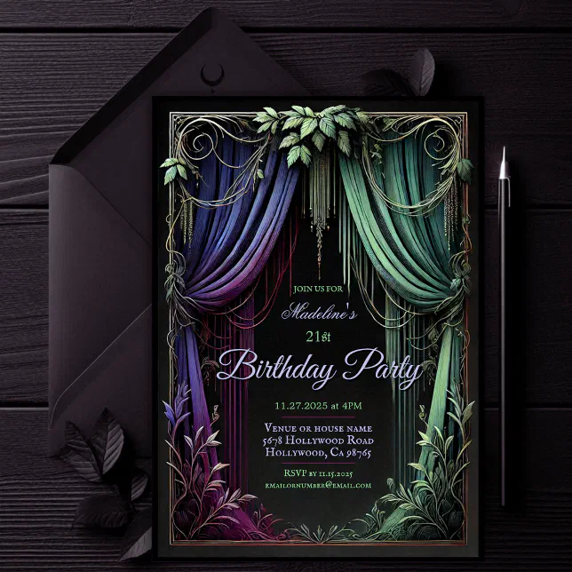 Elegant Botanical Forest Birthday Party Invitation | Zazzle