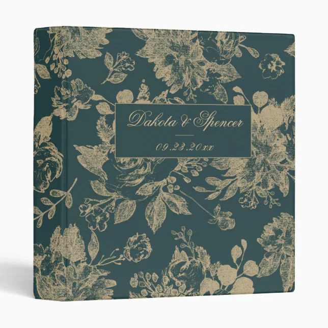Elegant Botanical | Green and Gold Photo Album 3 Ring Binder | Zazzle