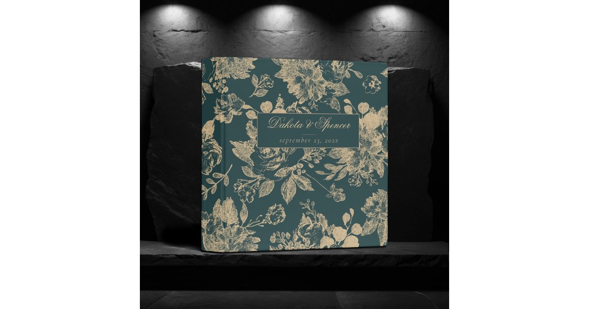 Elegant Botanical | Green and Gold Photo Album 3 Ring Binder | Zazzle