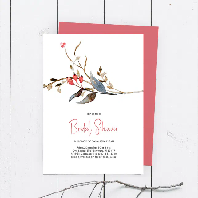 Elegant Botanical Invitations Bridal Shower | Zazzle