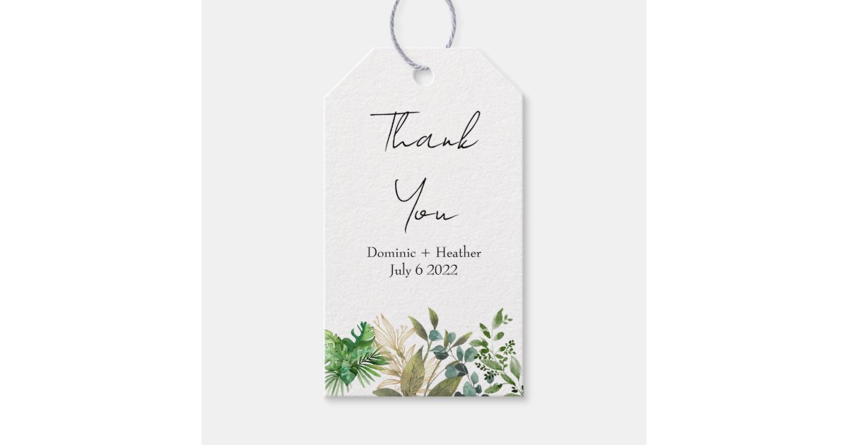 Elegant Botanical Leaf Gift Tags | Zazzle