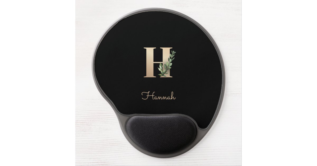Elegant Botanical Monogram Letter H Gel Mouse Pad | Zazzle
