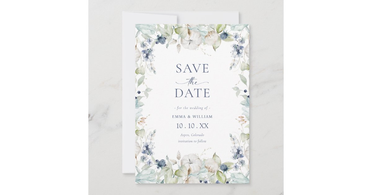 Elegant Botanical Photo Save The Date | Zazzle