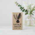 Elegant Botanical Quill Logo Notary Public Kraft Business Card | Zazzle
