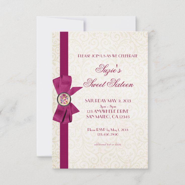 Elegant Bow Invitation | Zazzle