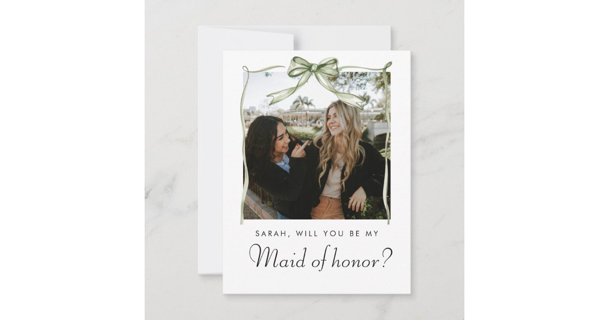 Elegant Bow Will You Be My Maid of honor Photo | Zazzle