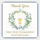 Elegant Boys Navy Floral First Holy Communion Square Sticker | Zazzle