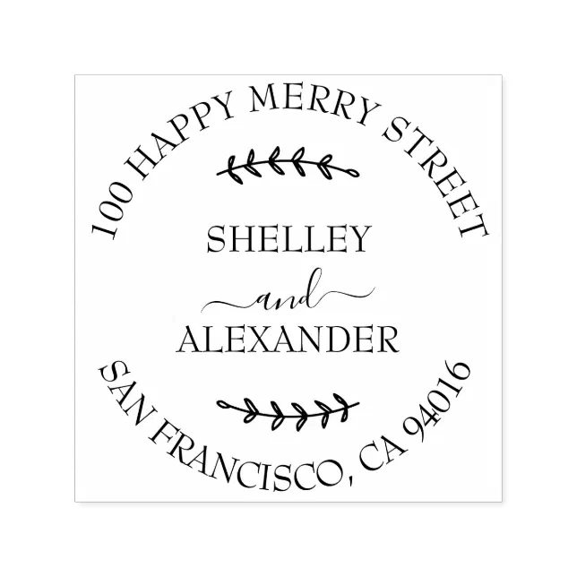 Elegant Branch Two Names Return Address Self-inking Stamp | Zazzle