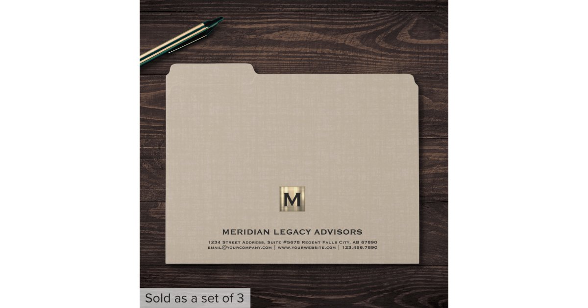 Elegant Branded File Folder Set | Zazzle