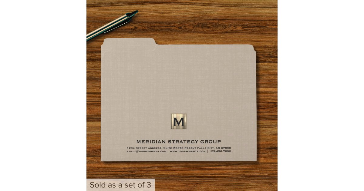 Elegant Branded File Folder Set | Zazzle