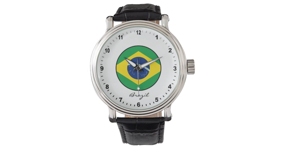 Elegant Brazil Watch & Brazilian Flag | Zazzle