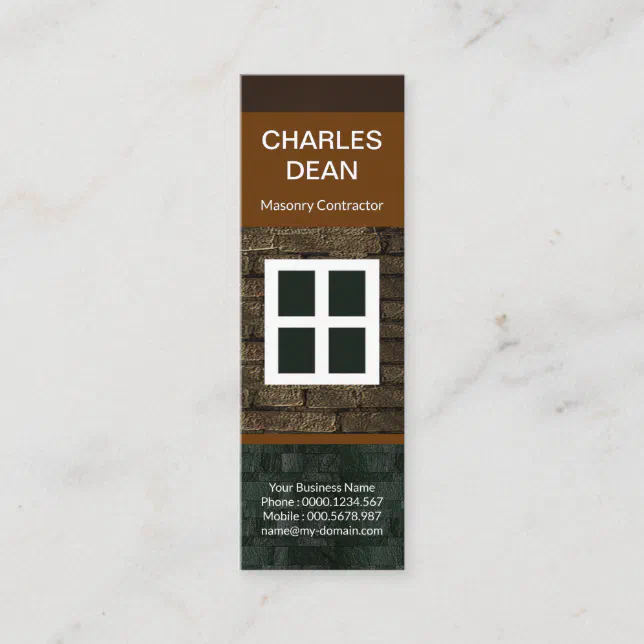 Elegant Brick Works Modern Stone Home Masonry Mini Business Card | Zazzle
