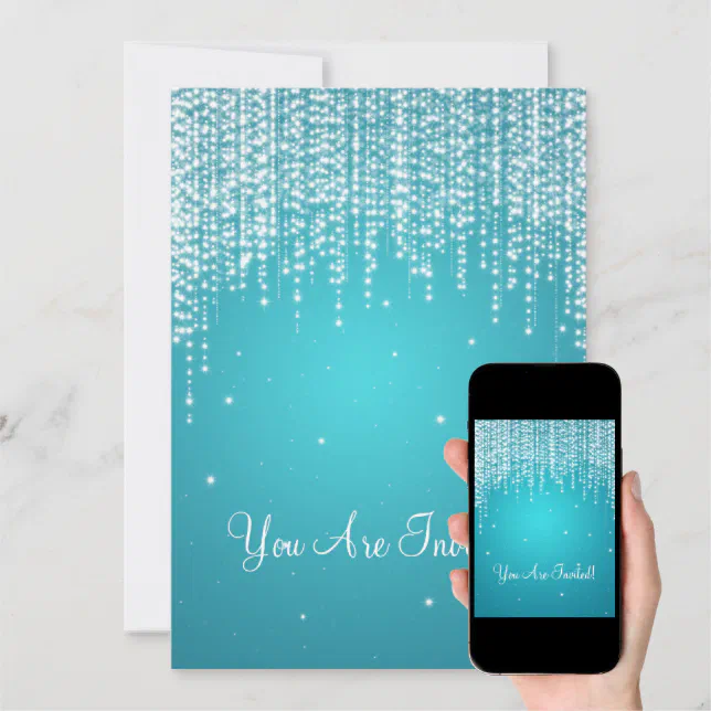 Elegant Bridal Shower Night Dazzle Blue Invitation | Zazzle