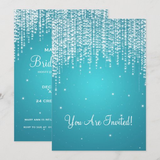 Elegant Bridal Shower Night Dazzle Blue Invitation | Zazzle