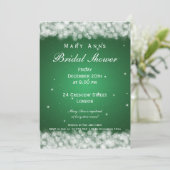 Elegant Bridal Shower Party Sparkle Emerald Green Invitation | Zazzle