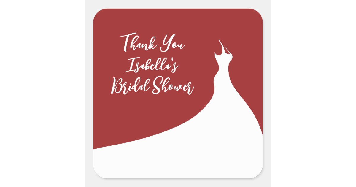 Elegant Bridal Shower Sticker red | Zazzle