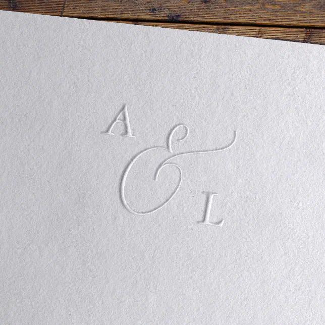 Elegant Bride and Groom Initials Monogram Wedding Embosser | Zazzle