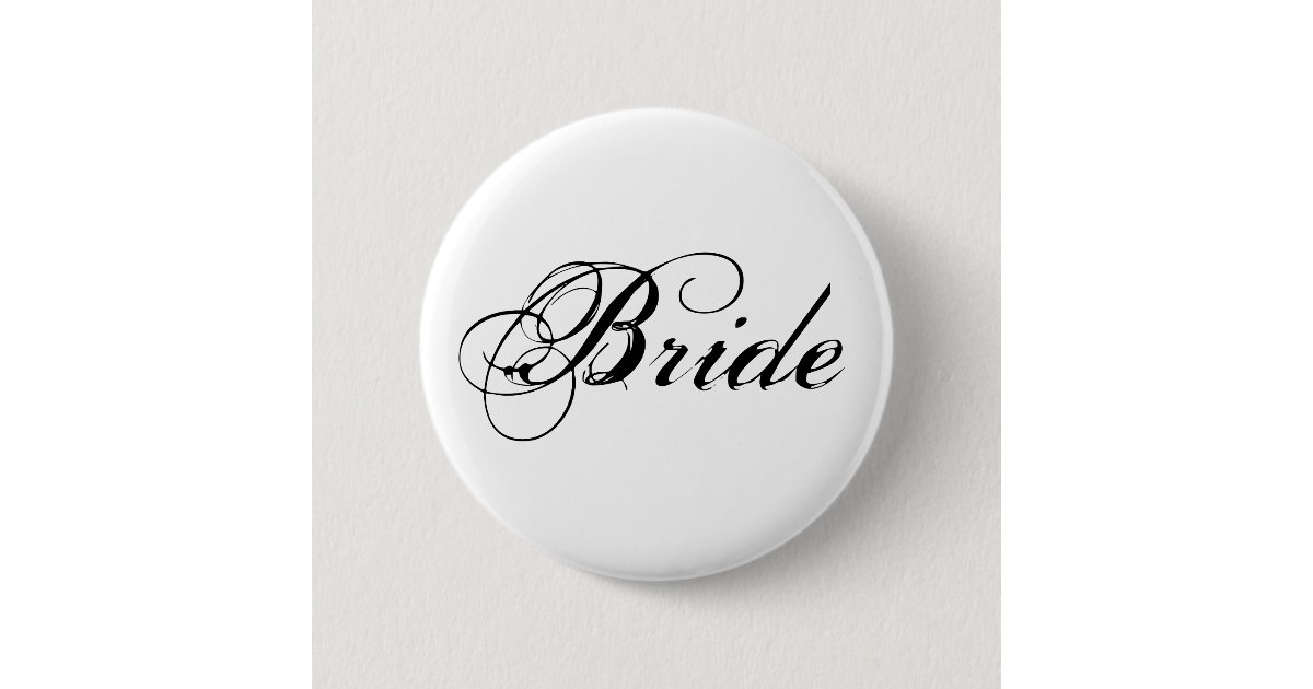 Elegant Bride Bridal Party Button | Zazzle