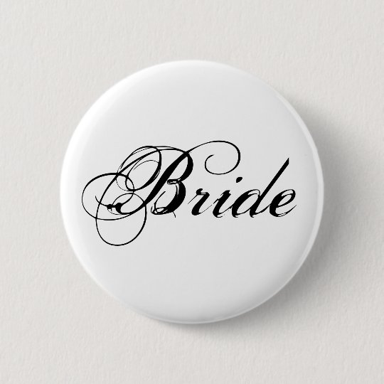Elegant Bride Bridal Party Button | Zazzle.com