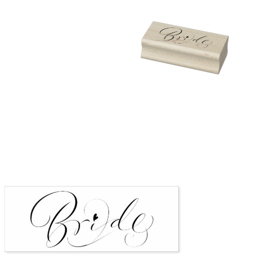 Elegant Bride Calligraphy Fancy Script Lettering Rubber Stamp | Zazzle