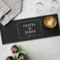 Elegant Bride Groom Monogram Wedding Black Bar Mat | Zazzle