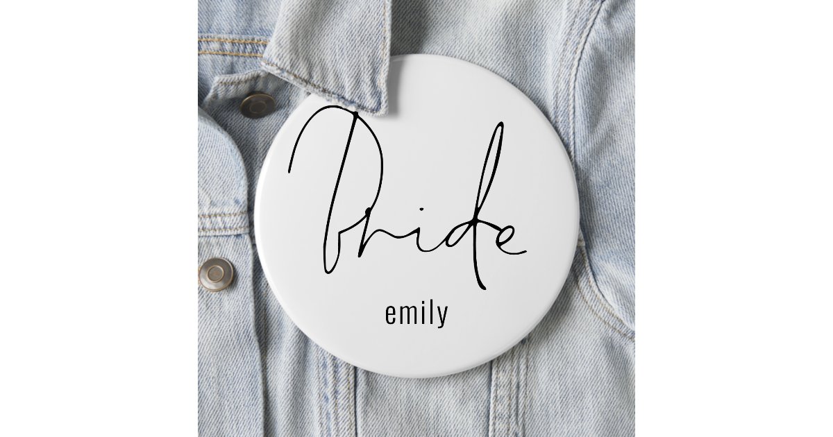 Elegant Bride Script Name Button | Zazzle