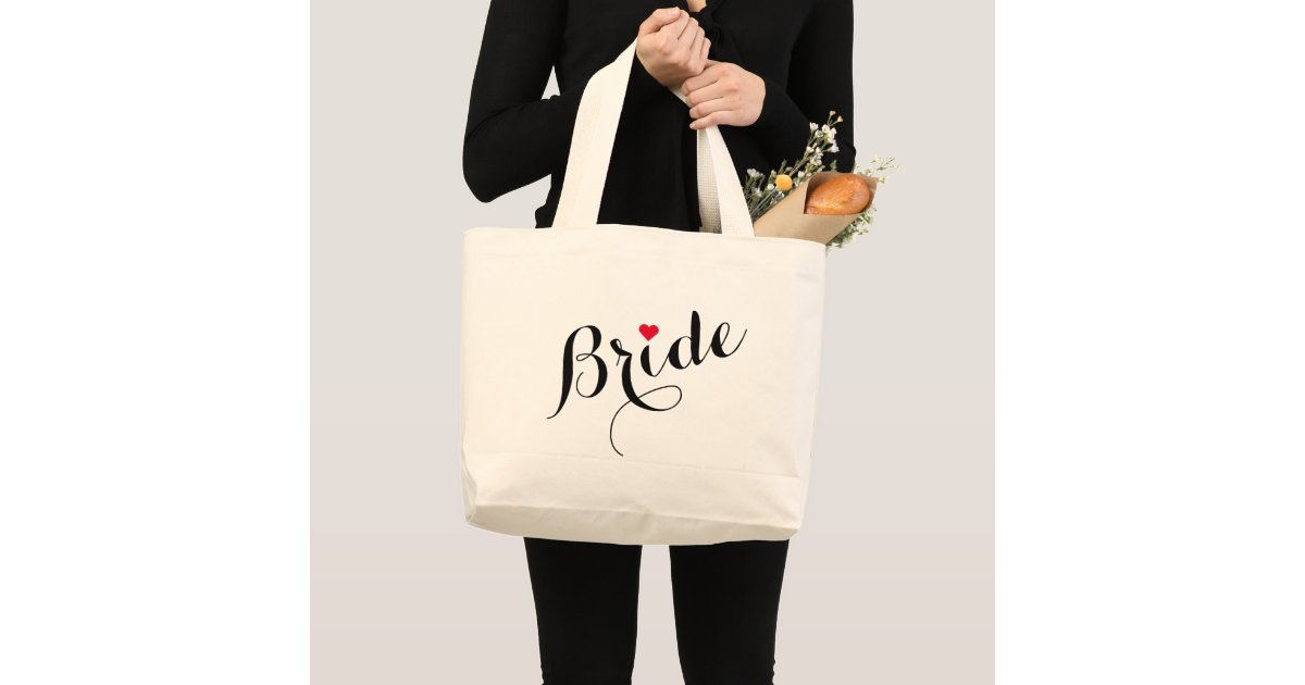 Elegant Bride Wedding Bridal Shower Large Tote Bag | Zazzle