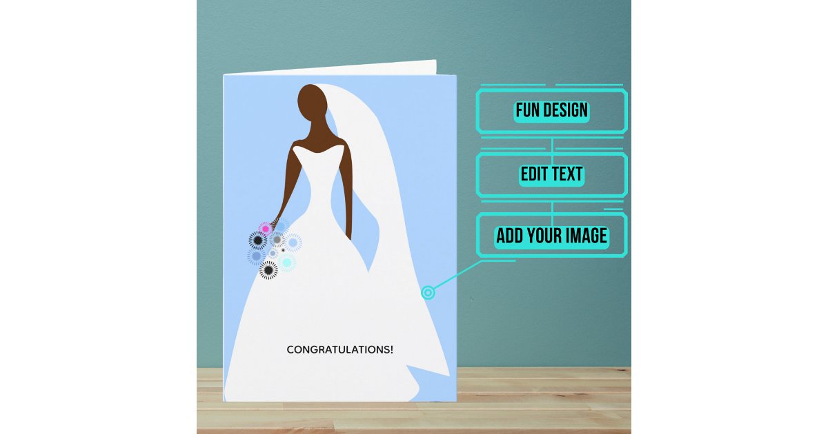 Elegant Bride Wedding Day Congratulations Card | Zazzle