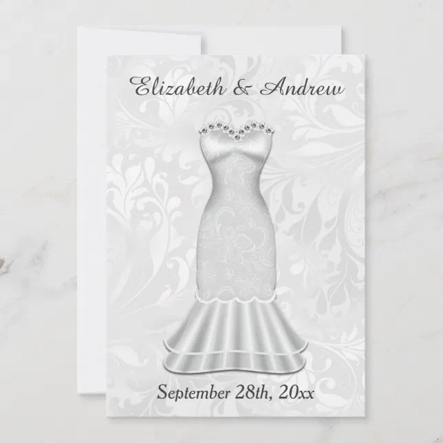Elegant Brides Wedding Gown Invitation | Zazzle