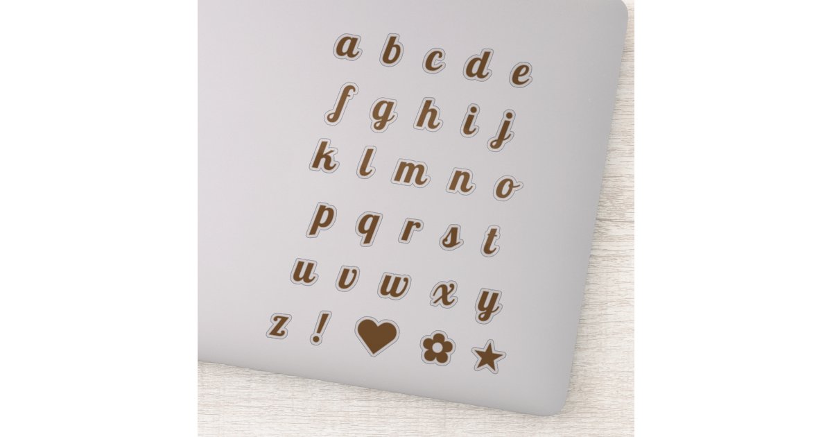 Elegant Bronze Script Letters Alphabet Initials Sticker | Zazzle