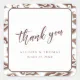 Elegant Brown Batik Wedding Thank You | Vintage Square Sticker | Zazzle