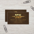 Elegant Brown Grunge Gold Tools Tab Business Card | Zazzle