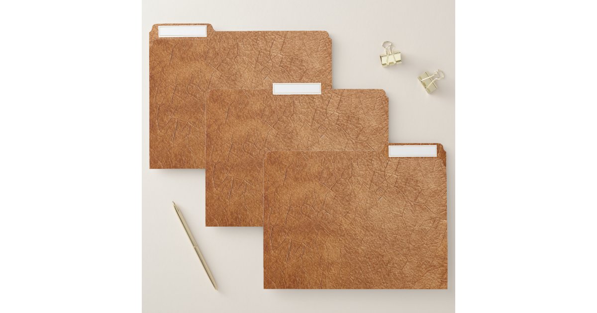 Elegant Brown leather File Folder | Zazzle