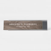 Elegant brown oak wood grain look desk name plate | Zazzle