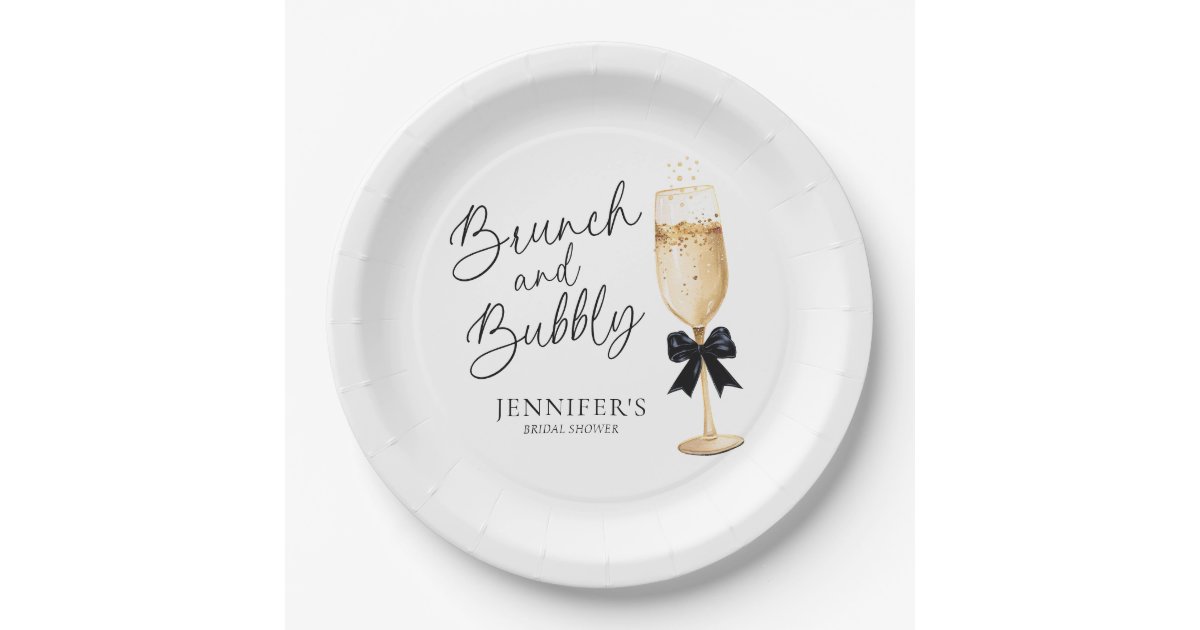 Elegant Brunch and Bubbly Paper Plates | Zazzle