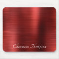 Elegant Brush Metallic Ruby Red Mouse Pad | Zazzle