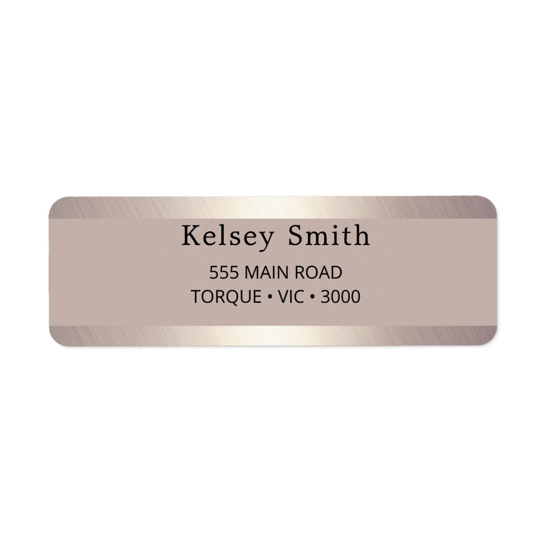 Elegant Brushed Gold Metal Frame Label | Zazzle