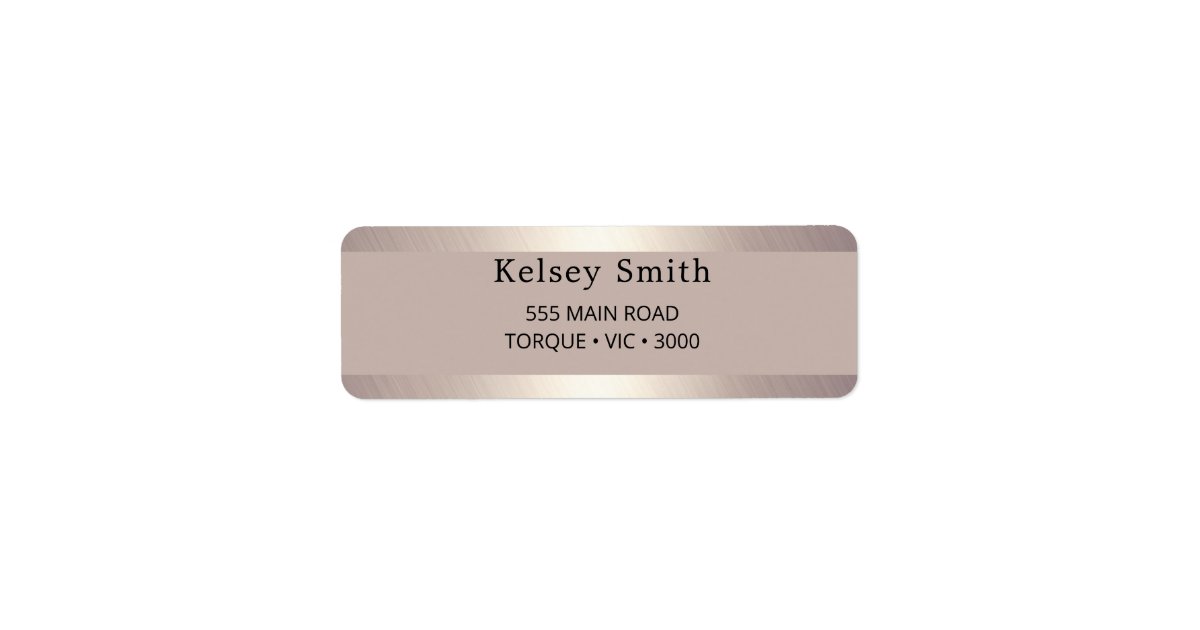 Elegant Brushed Gold Metal Frame Label | Zazzle
