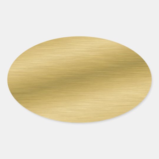 Elegant Brushed Gold Oval Sticker | Zazzle.com