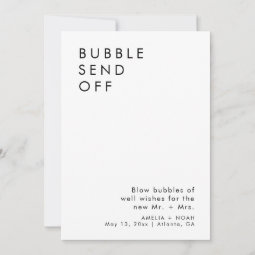 Elegant Bubble Send Off Wedding Reception Sign Invitation | Zazzle
