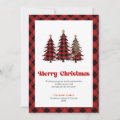 Elegant Buffalo Check Christmas Trees Card | Zazzle
