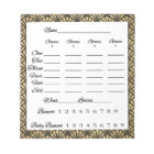 Elegant Bunco Score Sheet Art Deco Notepad | Zazzle.com