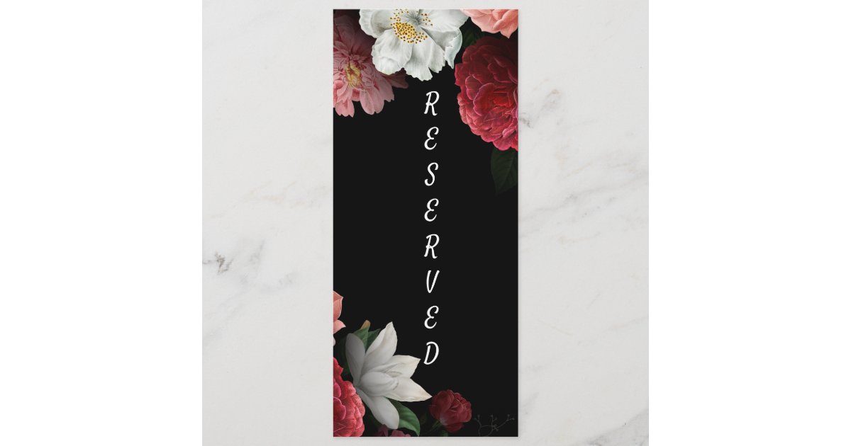 Elegant Burgundy and Pink Reserved Sign Menu | Zazzle