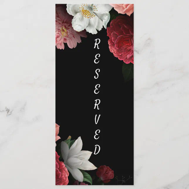 Elegant Burgundy and Pink Reserved Sign Menu | Zazzle