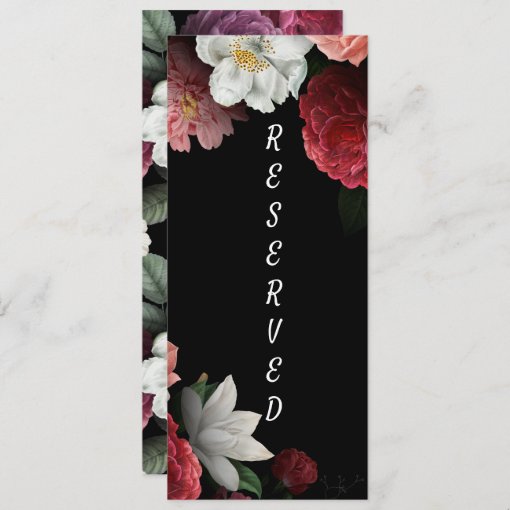 Elegant Burgundy and Pink Reserved Sign Menu | Zazzle