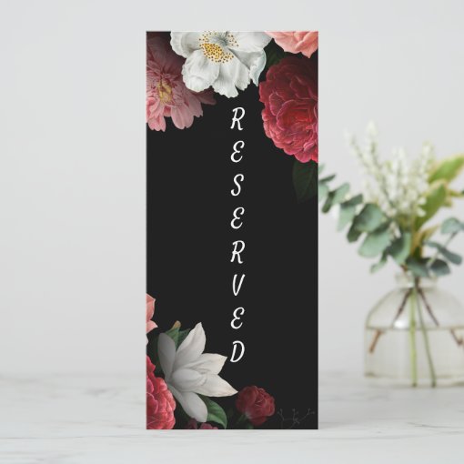 Elegant Burgundy and Pink Reserved Sign Menu | Zazzle
